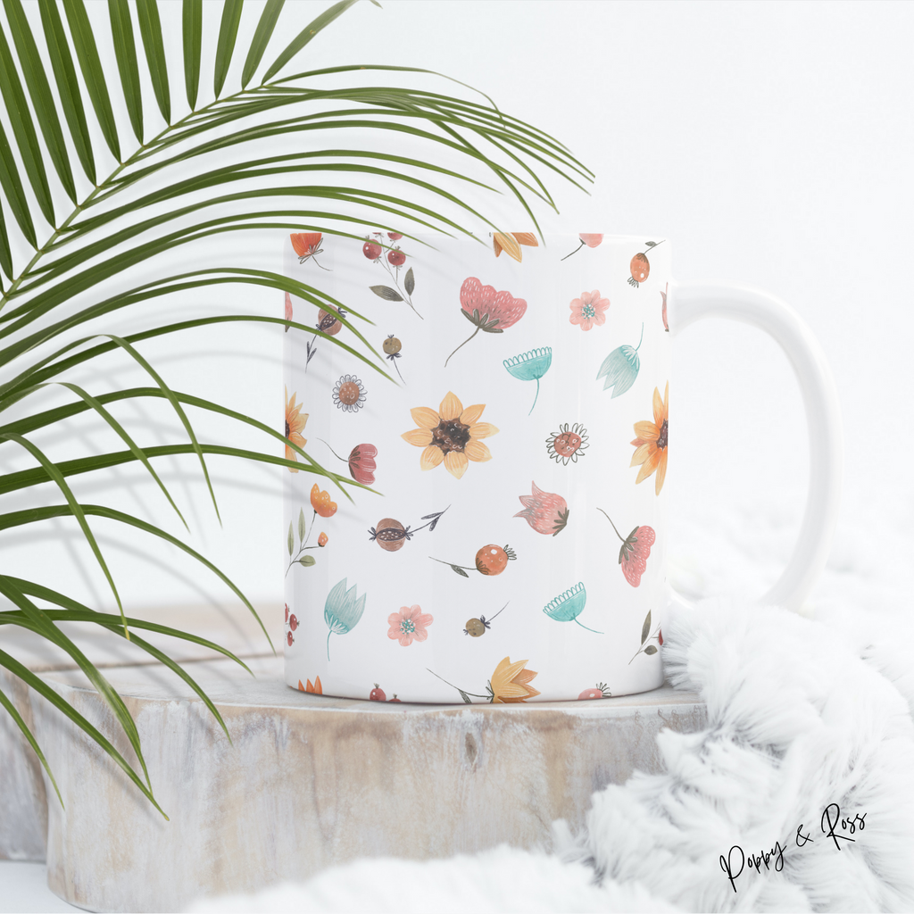Sunflower Full Wrap Coffee Mug 15 Oz – Poppy and Ross